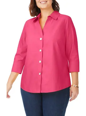 Foxcroft Paityn Non-Iron Button-Up Shirt French Rose