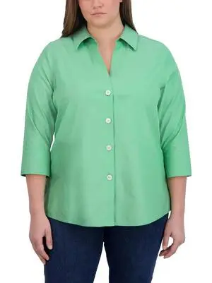 Foxcroft Paityn Non-Iron Button-Up Shirt New Leaf