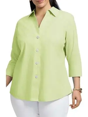 Foxcroft Paityn Non-Iron Button-Up Shirt Pistachio