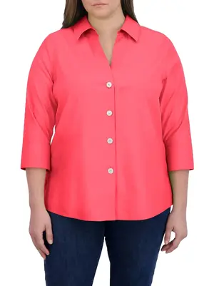Foxcroft Paityn Non-Iron Button-Up Shirt Simply Red