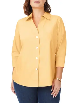 Foxcroft Paityn Non-Iron Button-Up Shirt Warm Sun