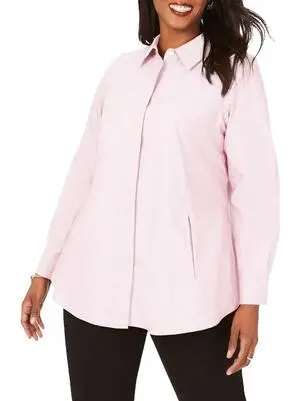 Foxcroft Cici Non-iron Tunic Blouse - Chambray Pink