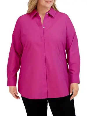 Foxcroft Cici Non-Iron Tunic Blouse Fuchsia