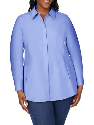 Foxcroft Cici Non-Iron Tunic Blouse Iris Bloom