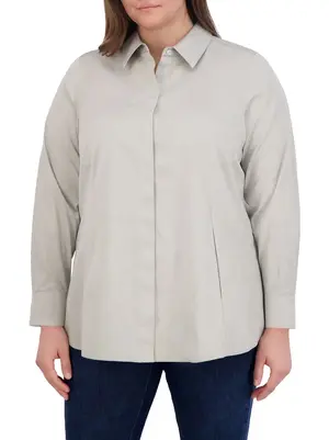 Foxcroft Cici Non-Iron Tunic Blouse Silver