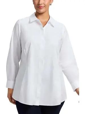 Foxcroft Cici Non-iron Tunic Blouse - White