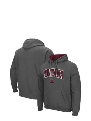 COLOSSEUM Montana Grizzlies Arch And Logo Pullover Hoodie - Charcoal