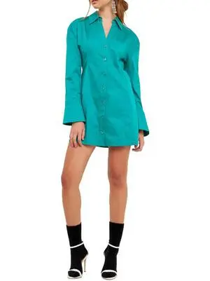 GREY LAB Cotton Blend Shirtdress - Green