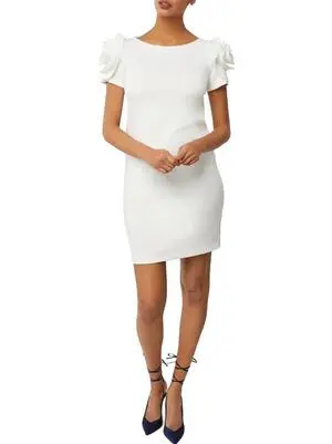 PIETRO BRUNELLI Salisburgo Rose Ruffle Maternity Sheath Dress - White