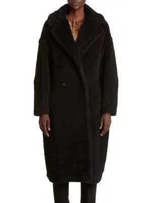 Max Mara Tedgirl Double-breasted Alpaca-blend Coat - Black