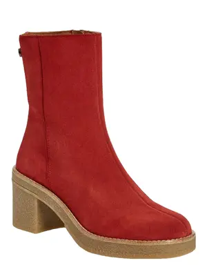 TONI PONS Toni Pons Piani Suede Ankle Bootie Vermell Red
