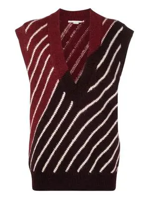 STELLA MCCARTNEY Stella McCartney Striped Alpaca Wool-Blend Knitted Top