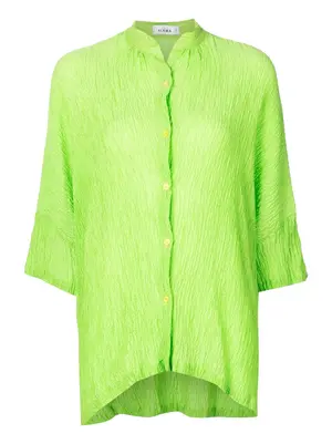 AMIR SLAMA Crinkled Silk Shirt - Green