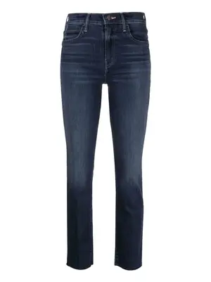 MOTHER Raw-cut Skinny Jeans - Blue