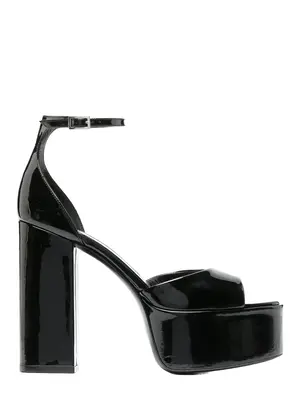 Paris Texas Patent Leather Platform Sandals - Black