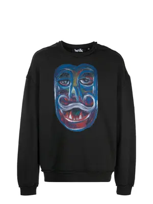 HACULLA. Graphic-print Cotton Sweatshirt - Black