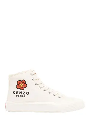Kenzo Embroidered-logo Hi-top Sneakers - White