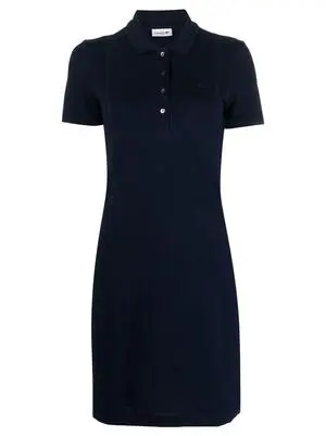 Lacoste Polo-collar Short Sleeve Dress - Blue