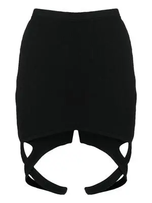 DION LEE Double Lock Mini Skirt - Black