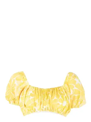 Faithfull The Brand Harlow Floral-print Top - Yellow