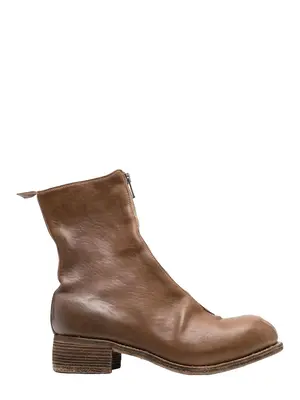 Guidi Front-zip Round-toe Boots - Brown