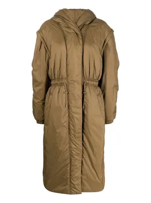 Isabel Marant Padded Long Coat - Green