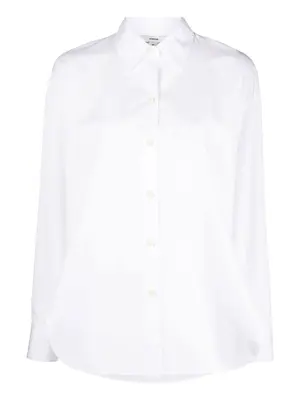 Vince Side-slit Cotton Shirt - White