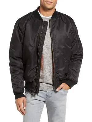 SCHOTT Schott NYC Water Resistant MA-1 Flight Bomber Jacket Black