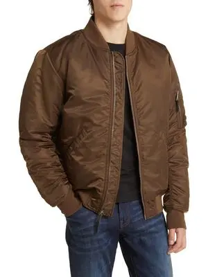 SCHOTT Schott NYC Water Resistant MA-1 Flight Bomber Jacket Brown
