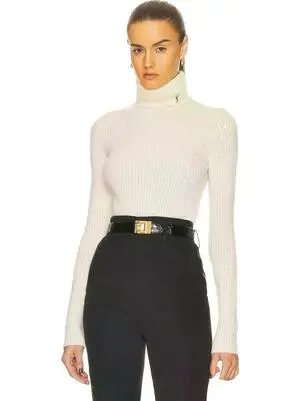 Saint Laurent Turtleneck Sweater - Naturel