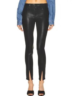 L'Agence Jyothi High Rise Split Ankle Jeans - Noir Coated
