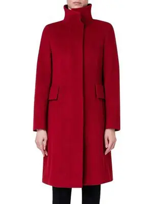 Akris Long Wool-blend Coat - Red