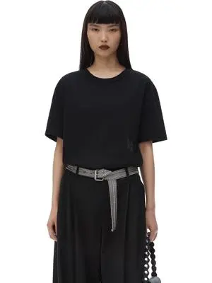Alexander Wang Puff Logo Tee In Cotton Jersey Black