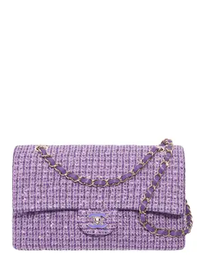 Chanel Classic Handbag Purple & Silver