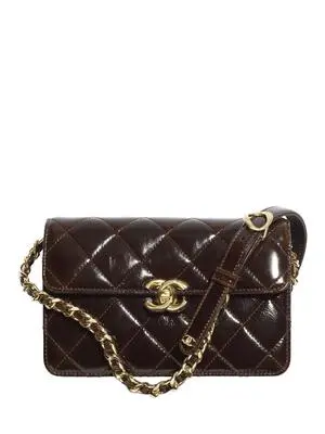 Chanel Mini Flap Bag Dark Brown