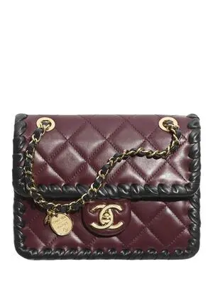Chanel Mini Flap Bag Dark Burgundy & Black