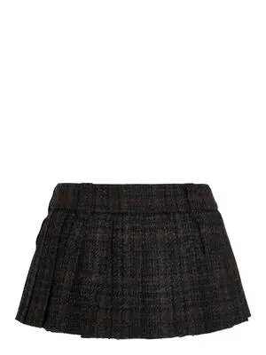 Miu Miu Pleated Mini Skirt - Plaid