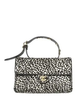 Chanel Flap Bag With Top Handle - White & Black