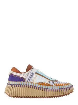 Chloé Chloé Nama Embroidered Sneakers Blue