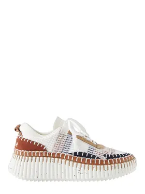 Chloé Chloé Nama Embroidered Sneakers Burgundy