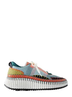 Chloé Chloé Nama Embroidered Sneakers Green