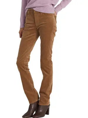 Ralph Lauren Stretch Corduroy Mid-rise Straight Pant - Classic Camel
