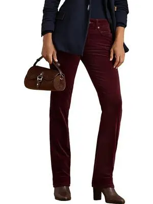 Ralph Lauren Stretch Corduroy Mid-rise Straight Pant - Dark Garnet
