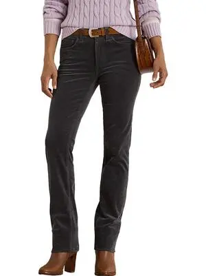 Ralph Lauren Stretch Corduroy Mid-rise Straight Pant - Onyx Grey