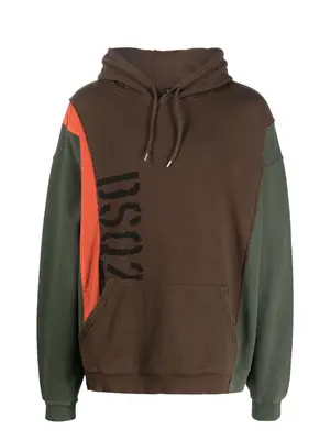 Dsquared2 Colour-blocked Logo-print Hoodie - Brown