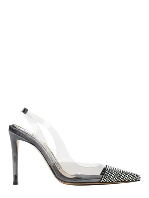 Alexandre Vauthier Rhinestone-embellished Slingback Pumps - White
