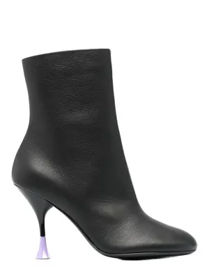 3JUIN 95mm Leather Ankle Boots - Black