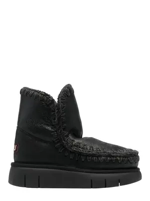 Mou Chunky Leather Boots - Black