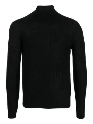 BALLANTYNE Ribbed-knit Roll Neck Sweater - Black