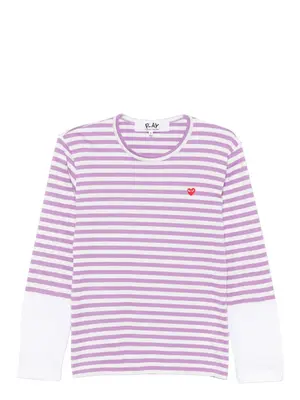 Play Comme Des Garcon Long-sleeve Striped T-shirt - Purple